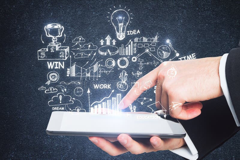 Technology and Plan Concept Stock Image - Image of finger, businessman ...