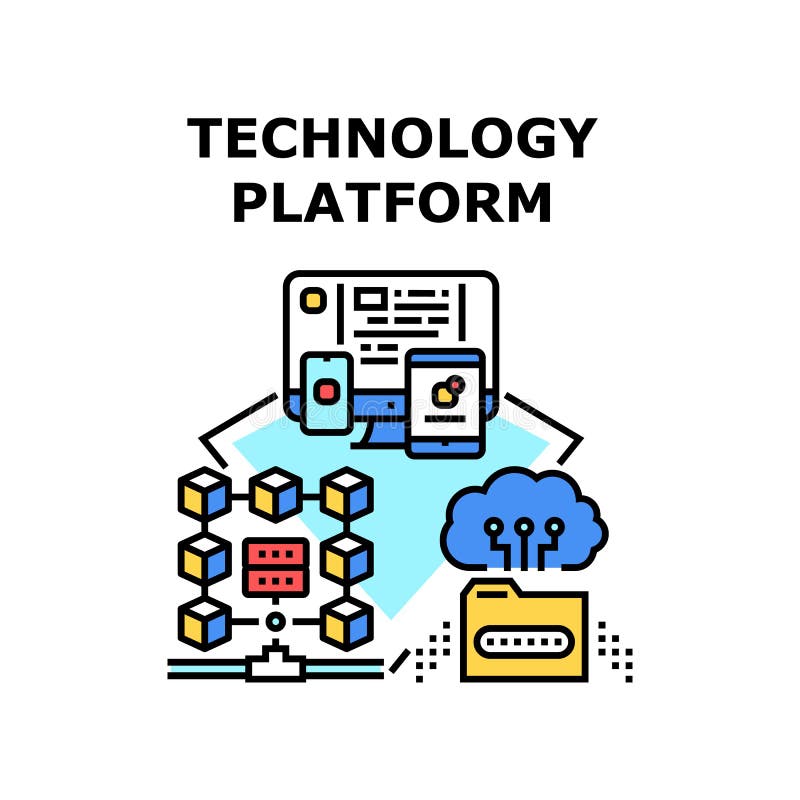 Technology Platform Icon Vector Illustration Stock Vector ...