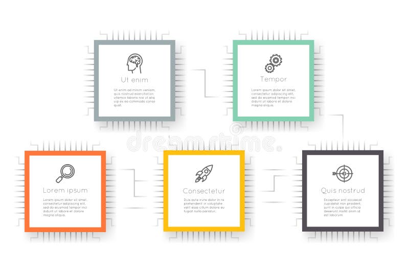 Technology Process Diagram Infographic Presentation Label Options Steps ...