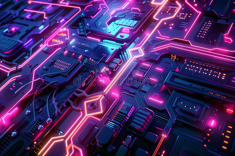 Technology in Processor Computer with Digital Science. Electronic ...