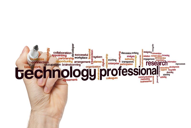 Technology Professional Word Cloud Concept Stock Illustration ...