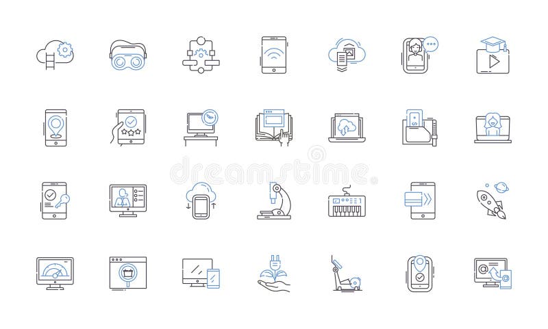 Technology Progress Line Icons Collection. Innovation, Evolution ... Technology Progress Line Icons Collection. Innovation, Evolution ...