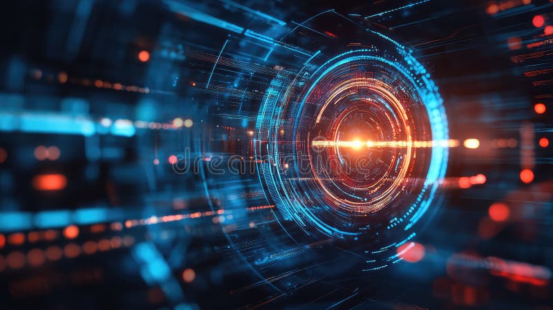 Technology Pulsating Machine Vision System Stock Illustration ...