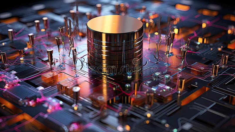 Technology quantum atom stock illustration. Illustration of complex ...