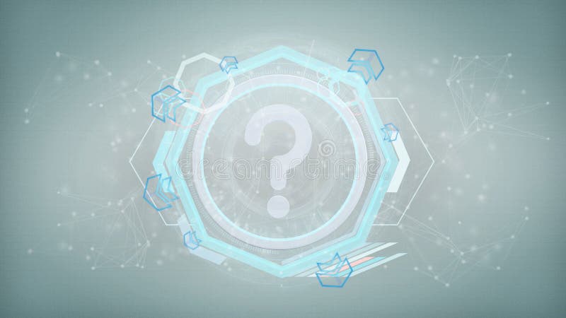 Technology Question Mark Icon on a Circle on a Backgrou Stock ...