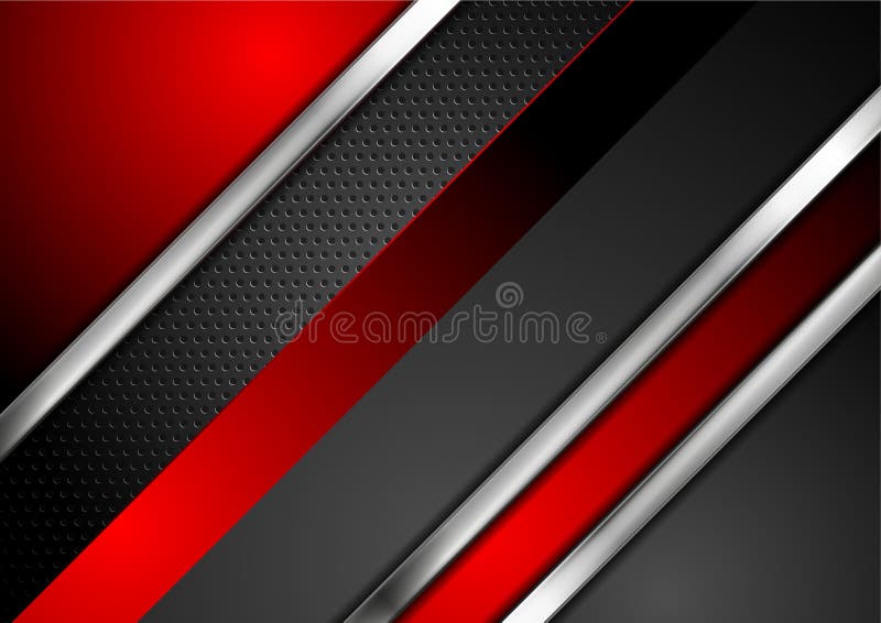 Technology Red and Black Background with Metallic Stripes Stock Vector ...