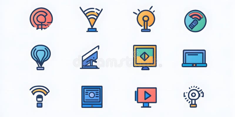 Technology-related Icons Collection Stock Illustration - Illustration ...