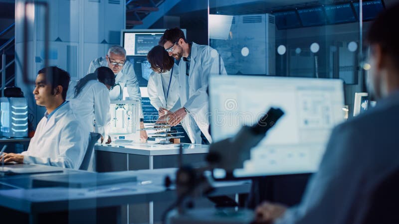 In Technology Research Laboratory: Diverse Team of Industrial ...