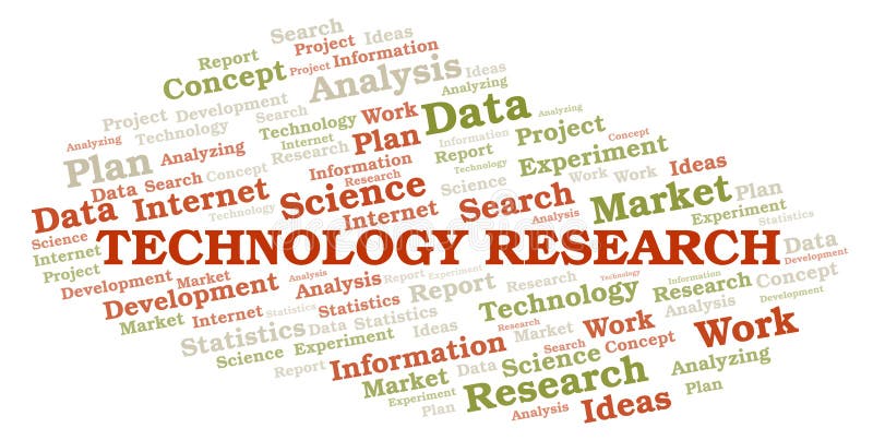 Technology Research Word Cloud Stock Illustration - Illustration of ...