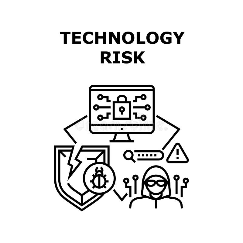 Technology Risk Vector Concept Black Illustration Stock Vector ...