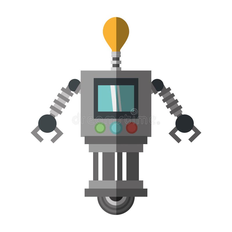 Technology Robot Bulb Light Display Shadow Stock Illustration ...