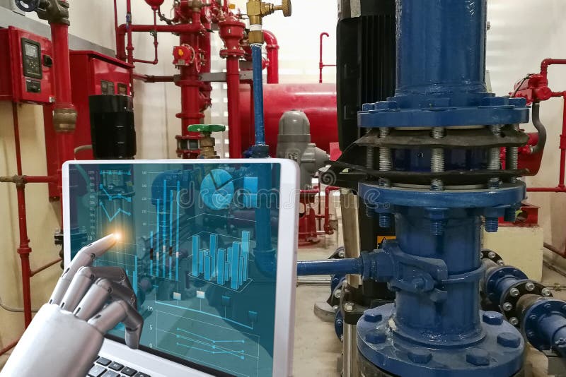 Technology Robot Finger Touch Screen Computer Industrial System Check ...