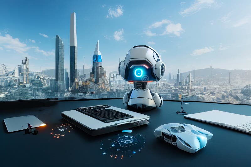 Technology and Robotization of the Future. 2025. Illustration for ...