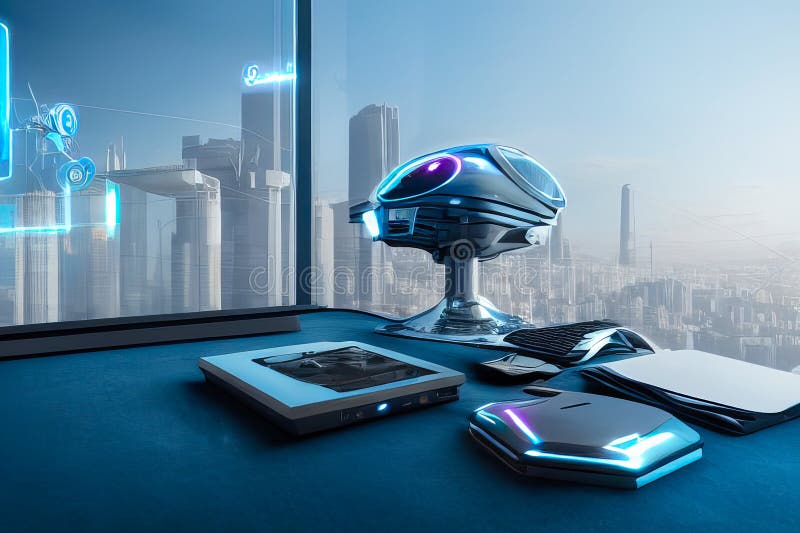 Technology and Robotization of the Future. 2025. Illustration for ...