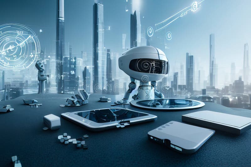 Technology and Robotization of the Future. 2025. Illustration for ...