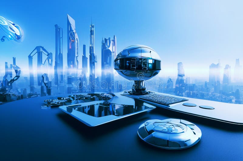 Technology and Robotization of the Future. 2025. Illustration for ...