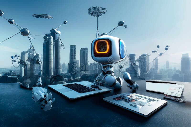 Technology and Robotization of the Future. 2025. Illustration for ...