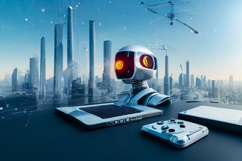 Technology and Robotization of the Future. 2025. Illustration for ...