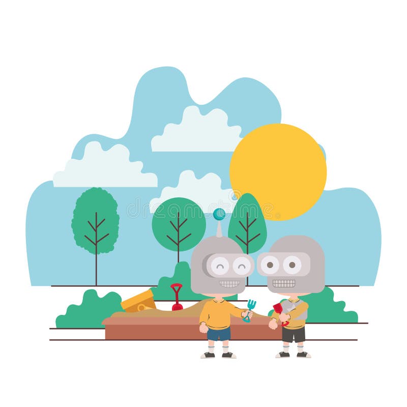 Technology Robots Cartoons Vector Design Stock Vector - Illustration of ...