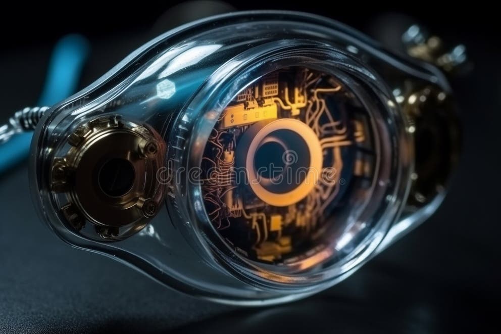 Close-up View of Futuristic Bionic Artificial Eye Stock Illustration ...