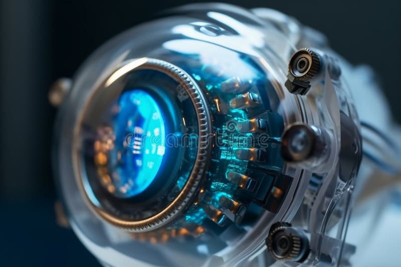 Close-up View of Futuristic Bionic Artificial Eye Stock Illustration ...