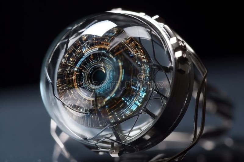 Close-up View of Futuristic Bionic Artificial Eye Stock Illustration ...