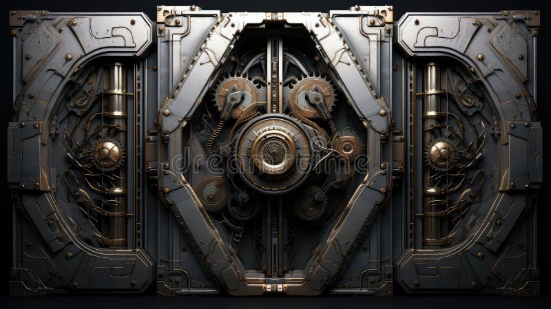 Technology sci-fi door stock illustration. Illustration of system ...