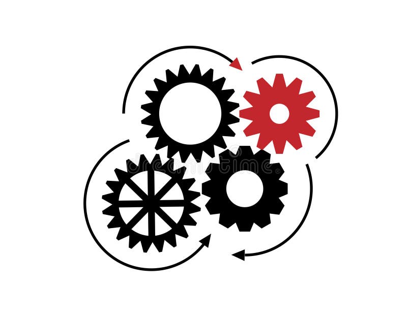 Modern Tech Gear Mechanism Spinning Stock Vector - Illustration of ...