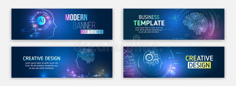 Engineering Artificial Intelligence Website Banner Template Stock ...