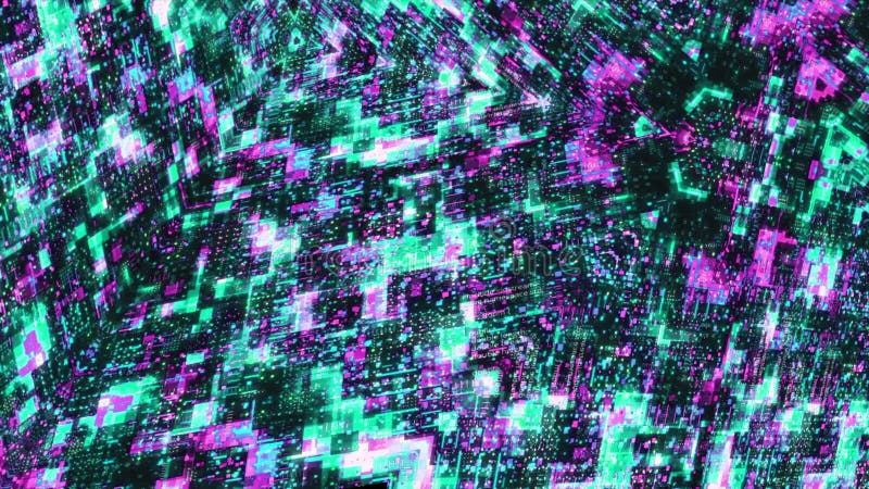 Technology and Science Fiction Inspired. Motion. Digital Space with ...