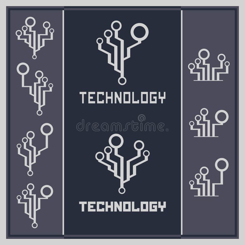 Technology and Science Logo. Stock Vector - Illustration of card ...