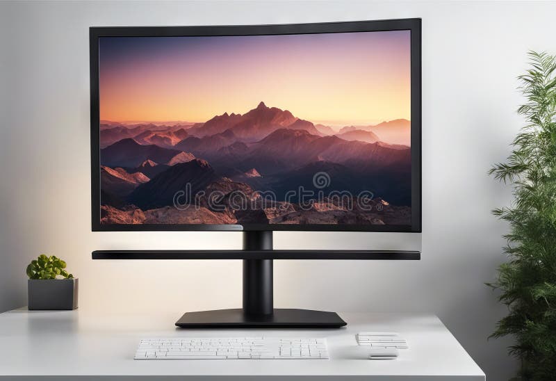 Technology Screen Black White Computer Display Background Monitor Flat ...