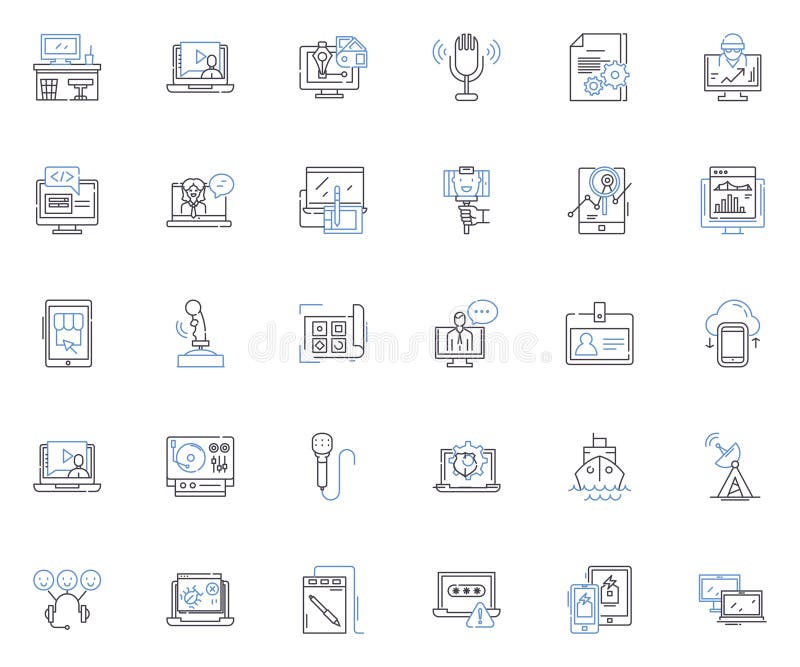 Technology Sector Line Icons Collection. Innovation, Digitalization ...