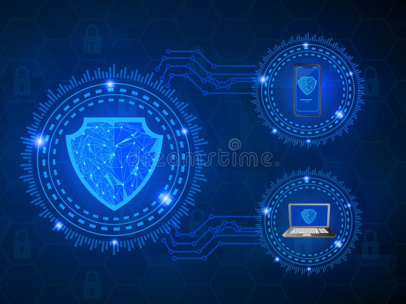 Technology Security Concept. Cyber Security Stock Illustration ...