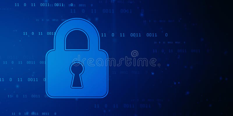 Technology Security Concept. Modern Safety Digital Background.Digital Padlock on Abstract ...