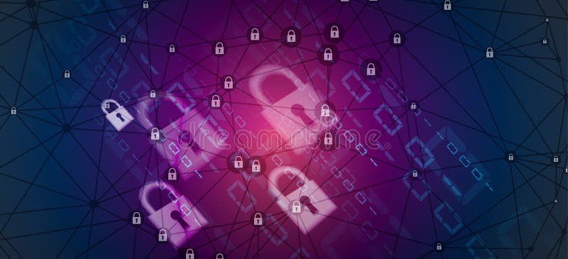 Technology Security Concept. Modern Safety Digital Background Stock ...