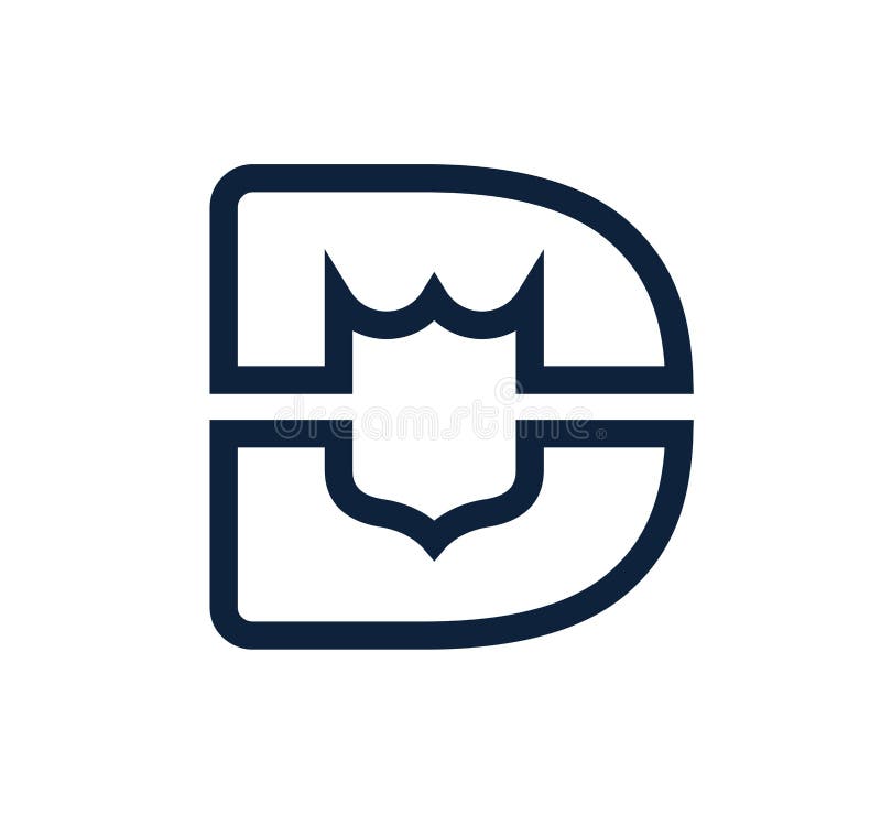 Technology Security Logo Design or Monogram or Initial Letter D with ...