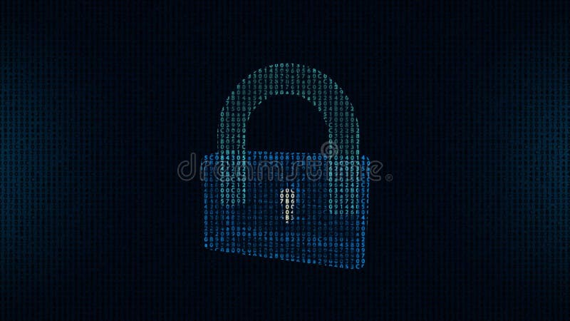 Technology Security with Padlock Concept. Data Protected by Digital Pad ...