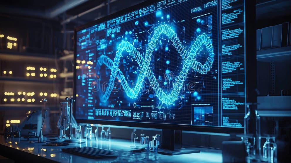 Technology Sense Laboratory Computer Screen Stock Illustration ...