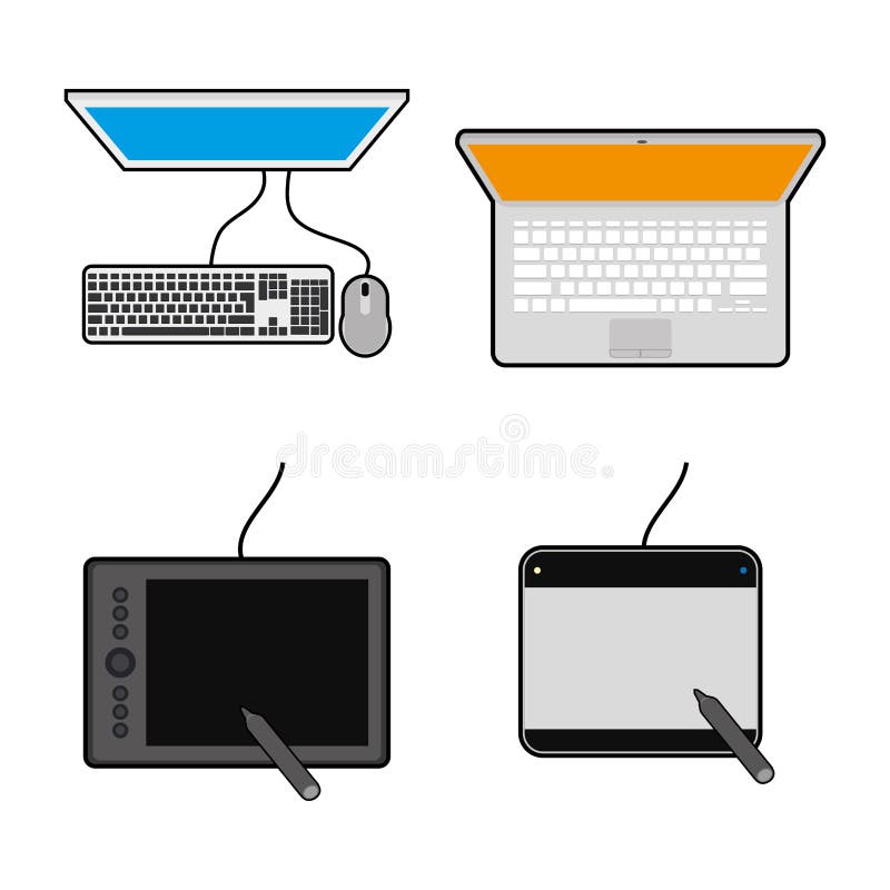 Laptop Illustration Isolated on White Background Stock Illustration ...