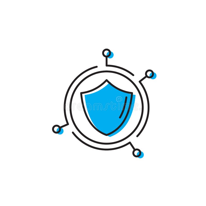 Technology Shield Concept Design Vector Icon Isolated on White ...