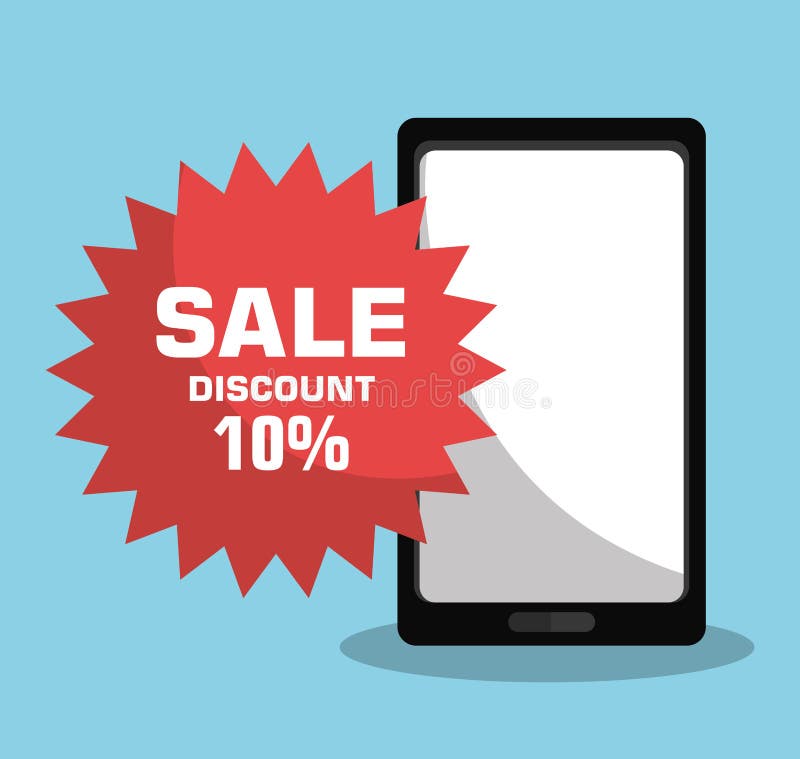 Technology Shopping Offers with Discounts Stock Illustration ...