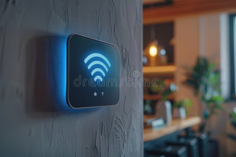 Technology for Smart Home and IoT Concept. Wifi Extender, Blue Wifi ...