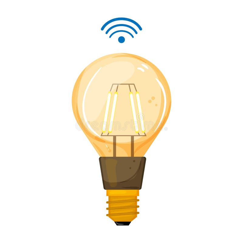 Technology Smart Light Bulb Cartoon Vector Illustration Stock Vector ...