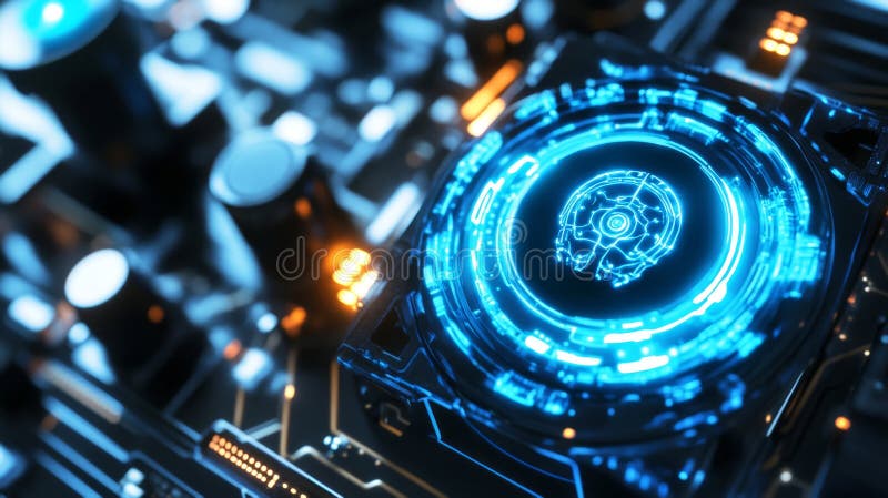 A Technology Smart Motherboard Chip Visualized in a 3d Illustration on ...