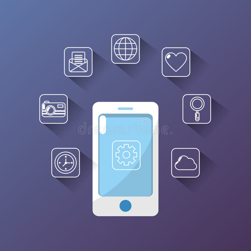 Technology Smartphone Apps Connection Server Stock Vector ...