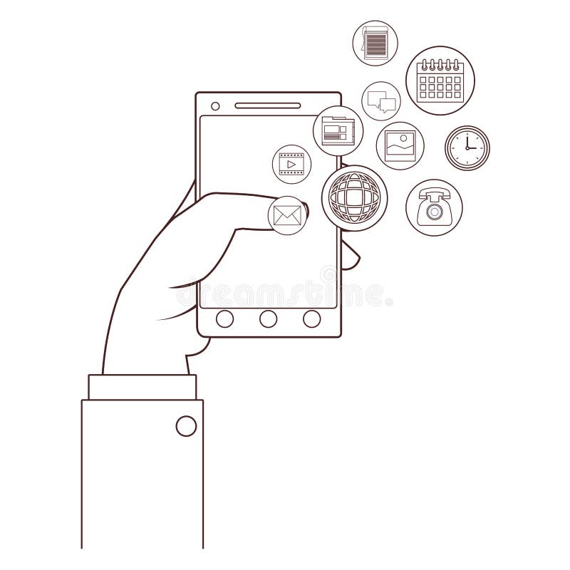 Technology Smartphone Cartoon Stock Vector - Illustration of computer ...