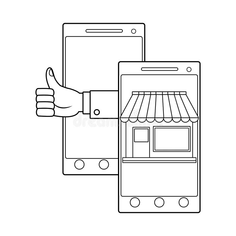 Technology Smartphone Cartoon Stock Vector - Illustration of screen ...