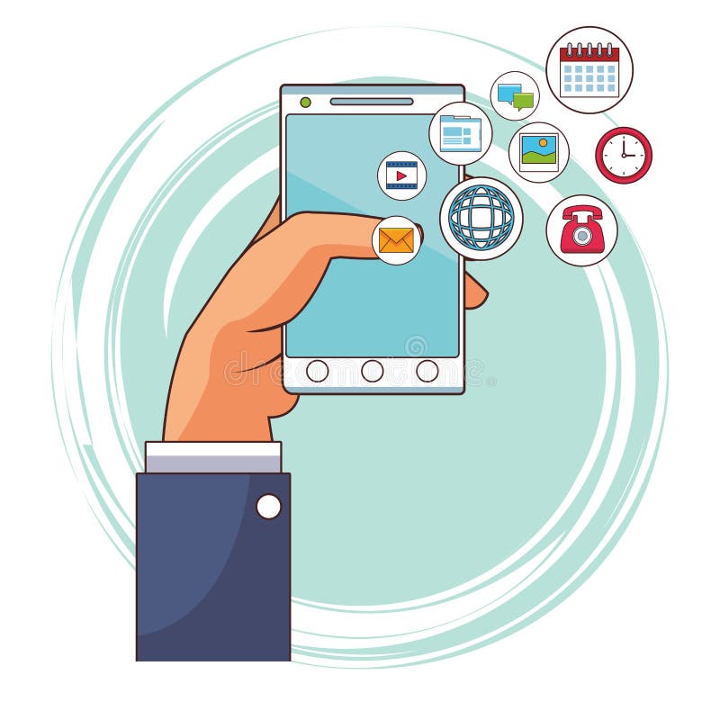 Technology Smartphone Cartoon Stock Vector - Illustration of folder ...