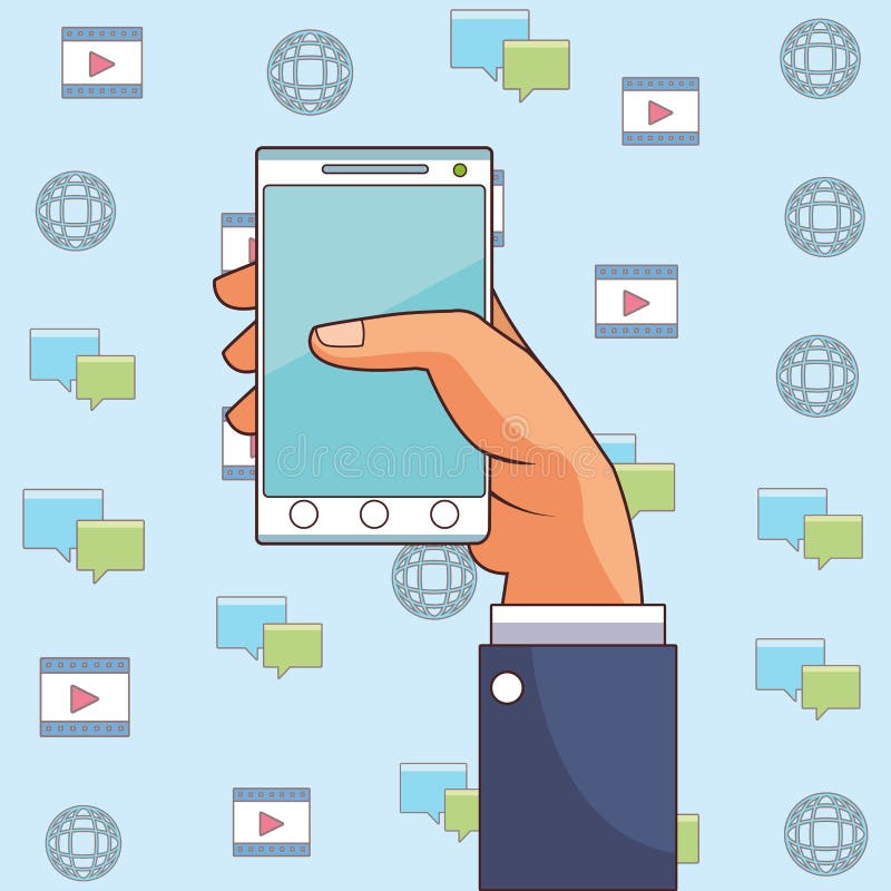 Technology Smartphone Cartoon Stock Vector - Illustration of computer ...